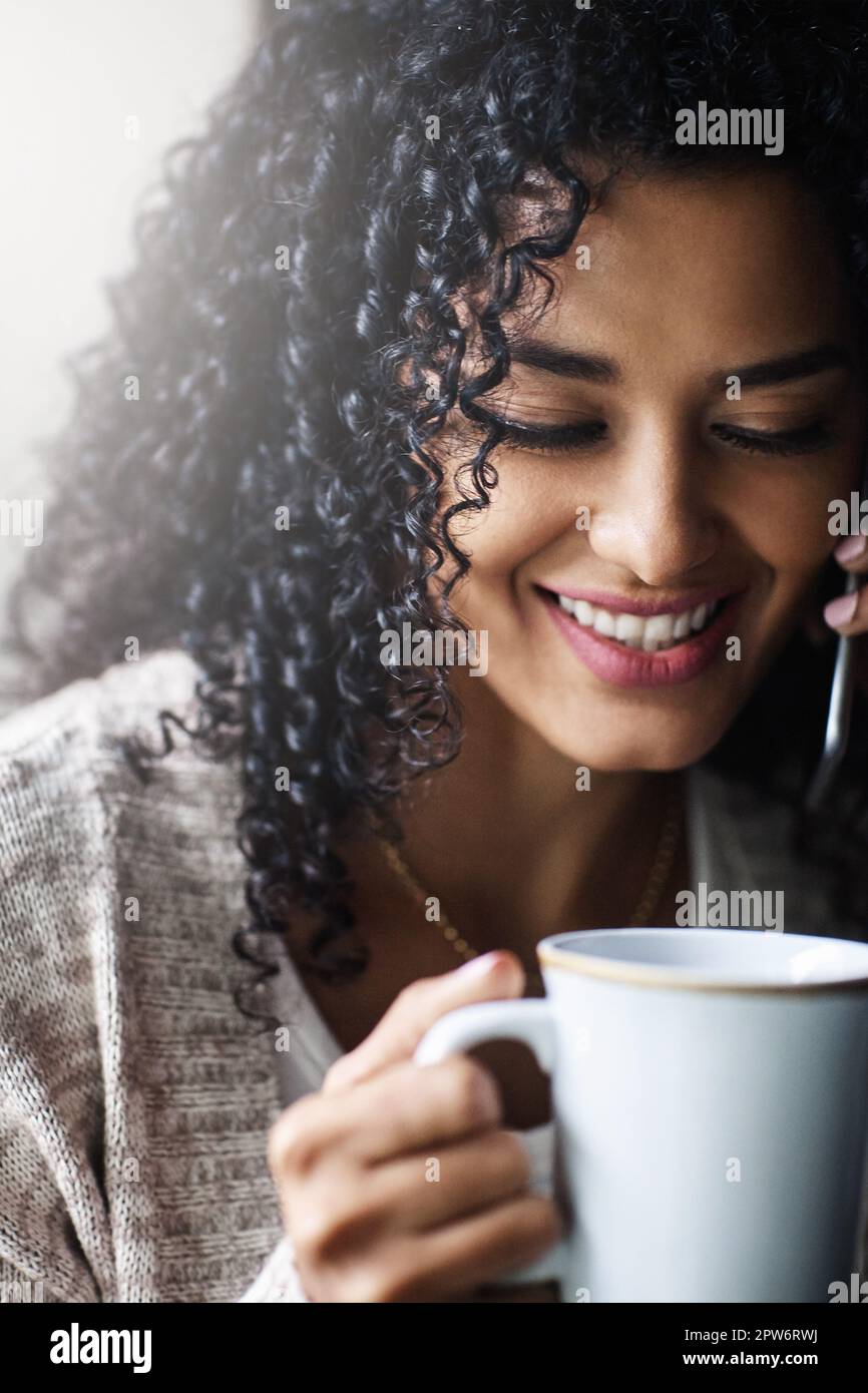 Some nice coffee to keep me awake and smiling. a cheerful young woman ...