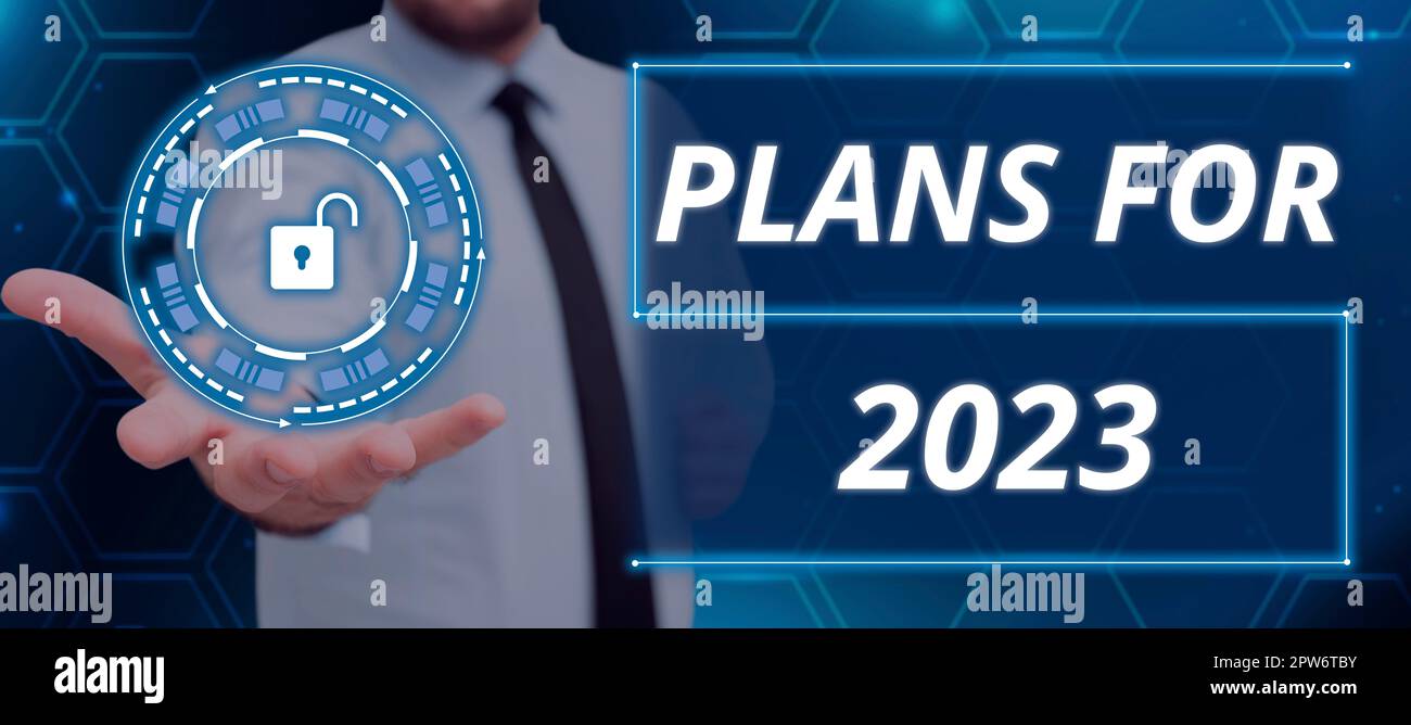 Conceptual display Plans For 2023, Word Written on an intention or ...