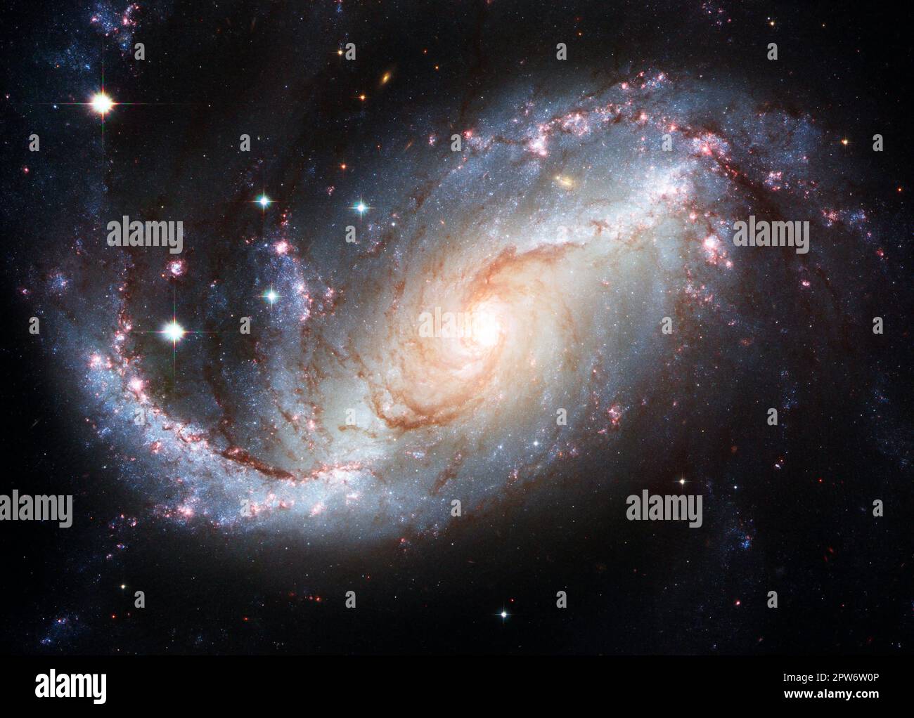 Barred Spiral Galaxy Labeled