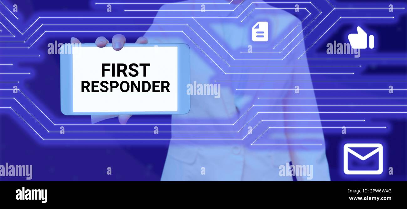 Conceptual caption First Responder, Business concept a person who is ... Conceptual caption First Responder, Business concept a person who is ...