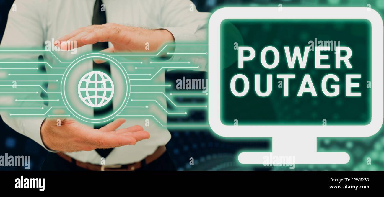 Hand writing sign Power Outage, Business approach The ability to ...