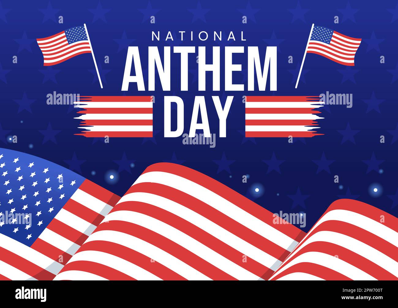 National Anthem Day on March 3 Illustration with United States of ...