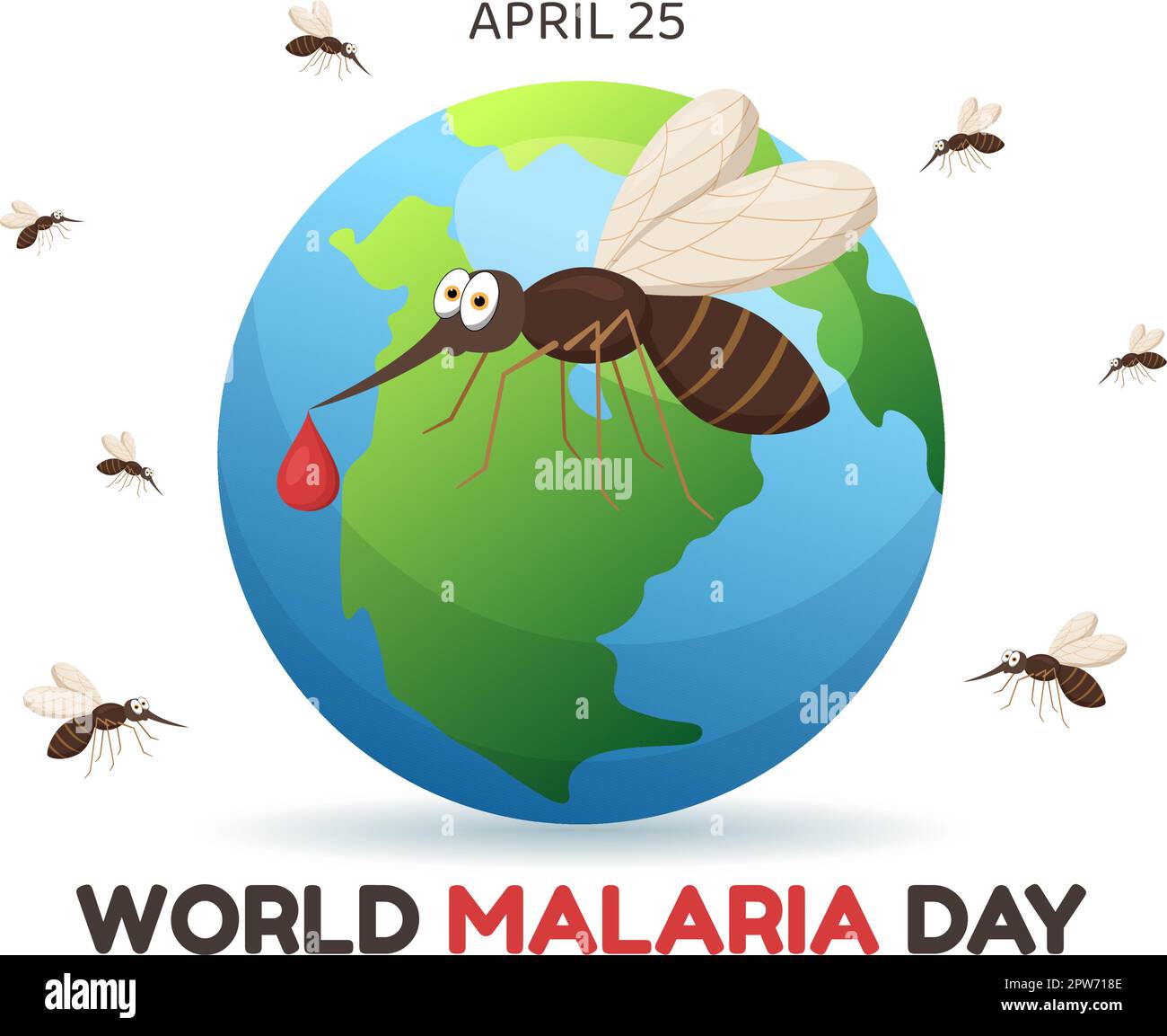 World Malaria Day on April 25 Illustration with Earth Protected from ...