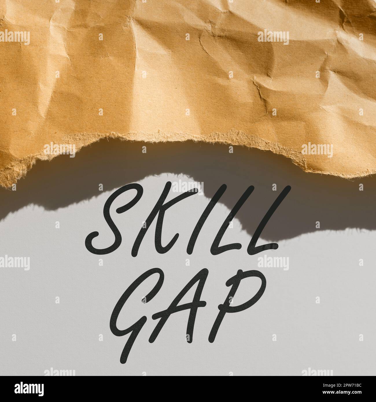 Text caption presenting Skill Gap, Conceptual photo Refering to a ...