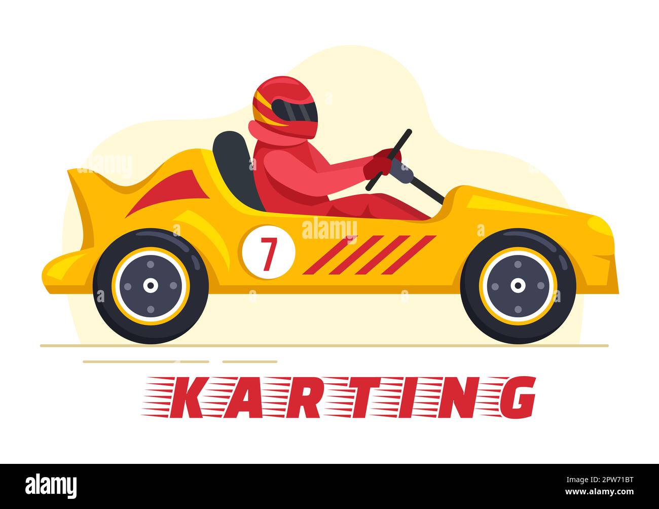 Karting Sport with Racing Game Go Kart or Mini Car on Small Circuit ...