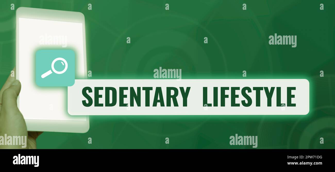 Conceptual display Sedentary Lifestyle, Conceptual photo ways and means ...