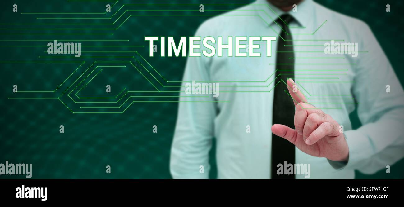Text showing inspiration Timesheet, Concept meaning graphical ...