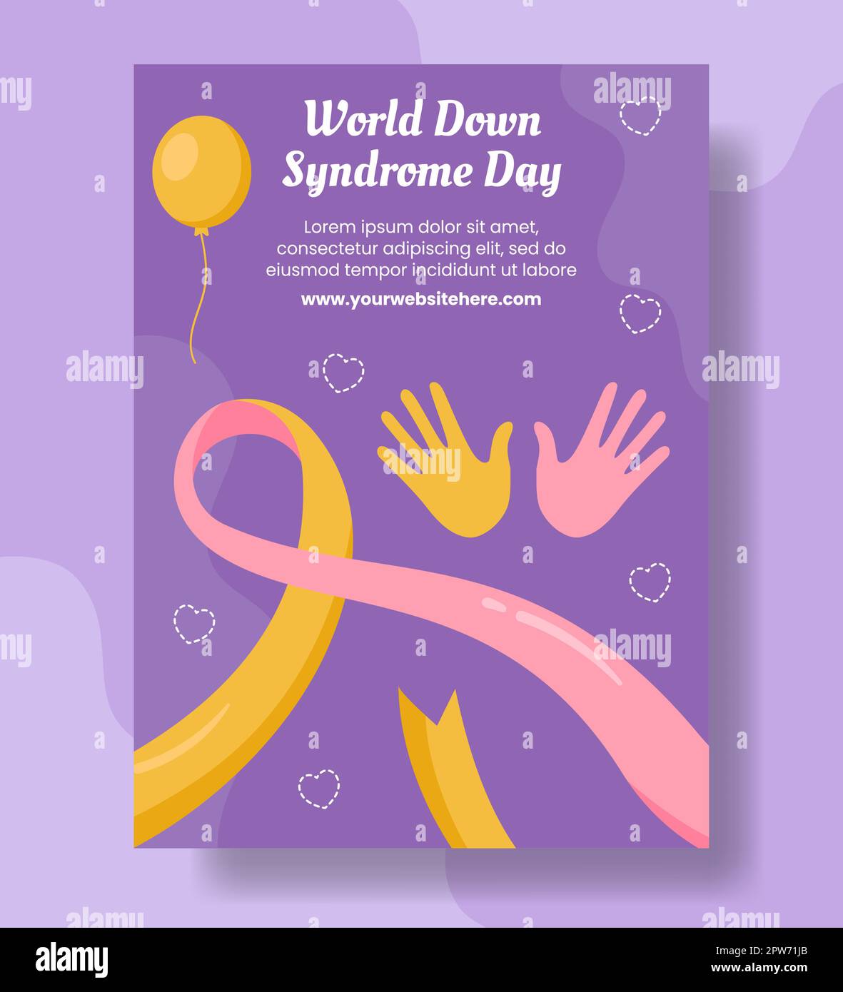 World Down Syndrome Day Vertical Poster Flat Cartoon Hand Drawn ...