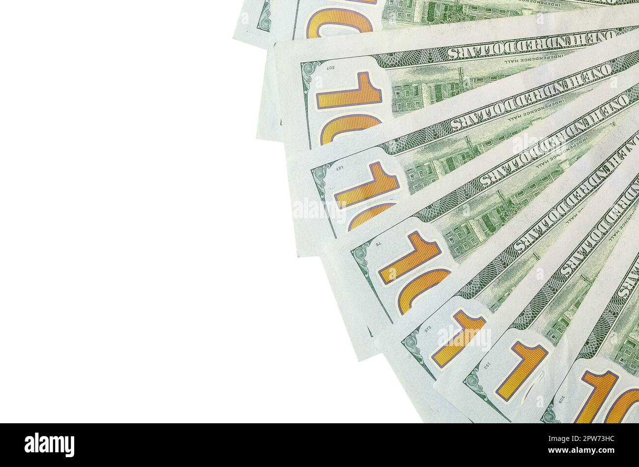 A border of American money isolated on white with copy space. Money ...