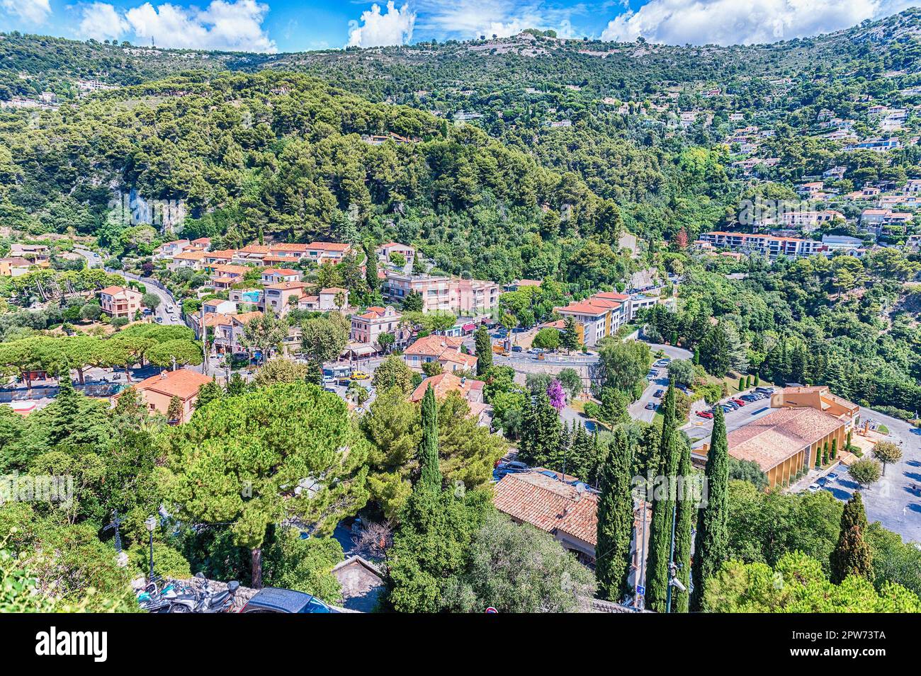 The medieval architecture of Eze, iconic village near the city of Nice ...