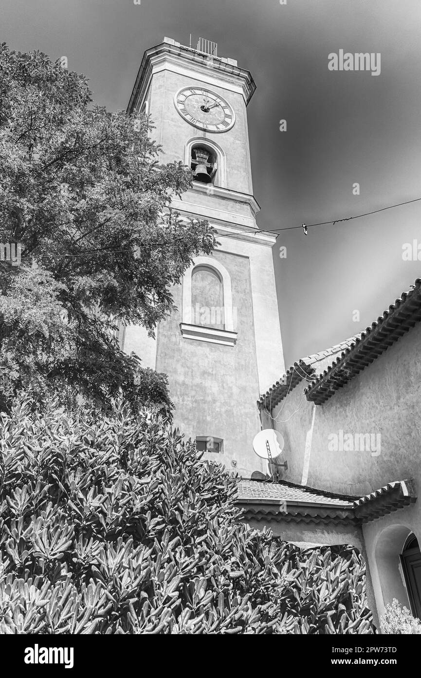 The medieval architecture of Eze, iconic village near the city of Nice ...