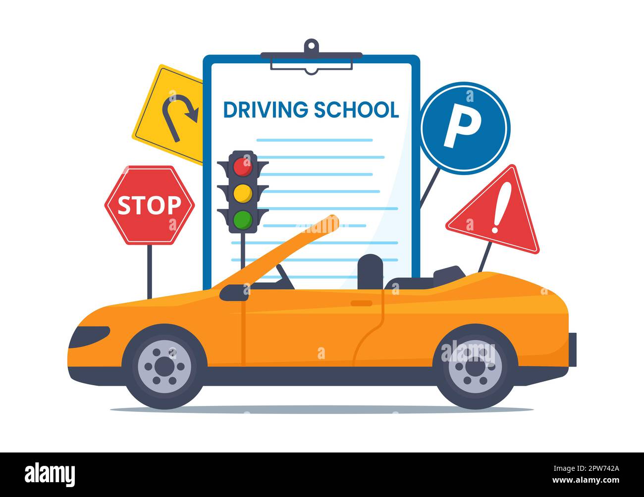 Driving School with Education Process of Car Training and Learning to ...