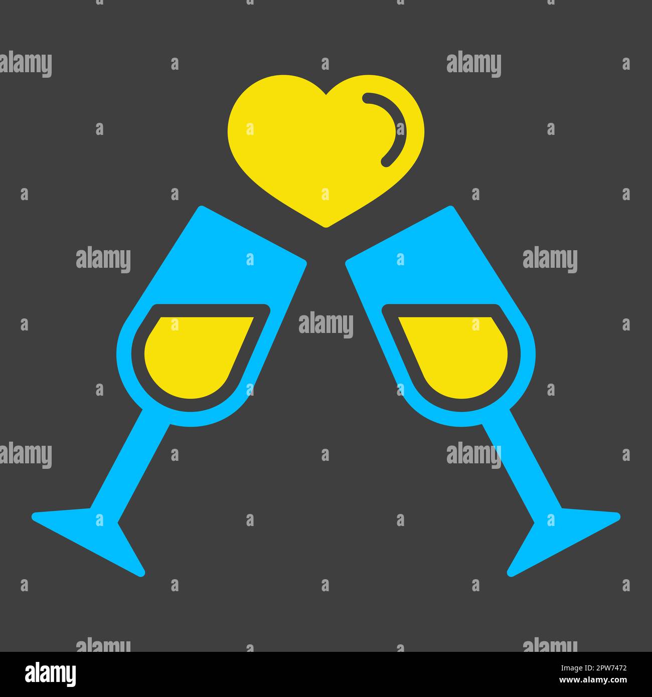Two champagne glasses couple love drink cheers Stock Vector Image & Art ...