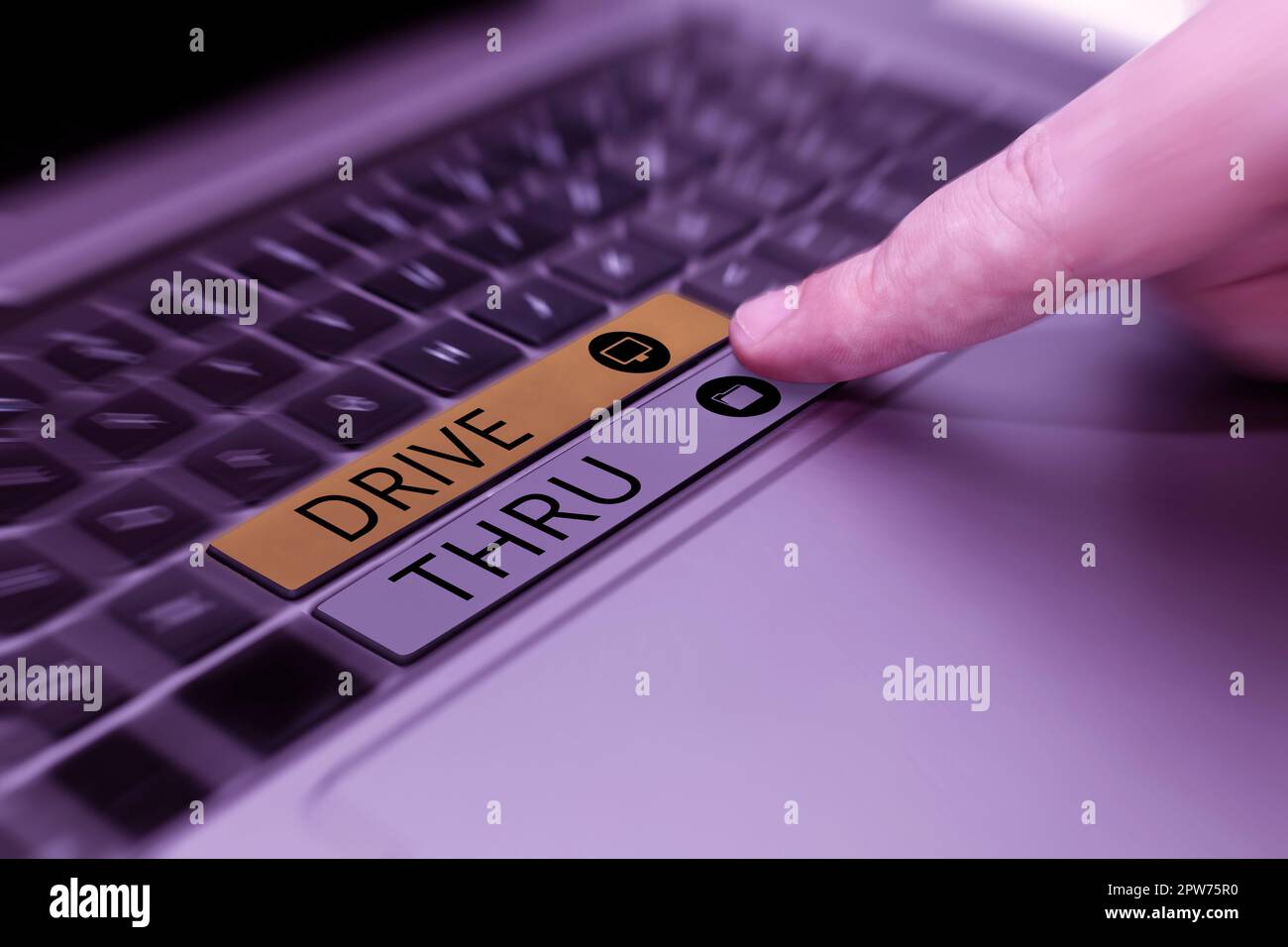 Writing displaying text Drive Thru, Concept meaning place where you can ...