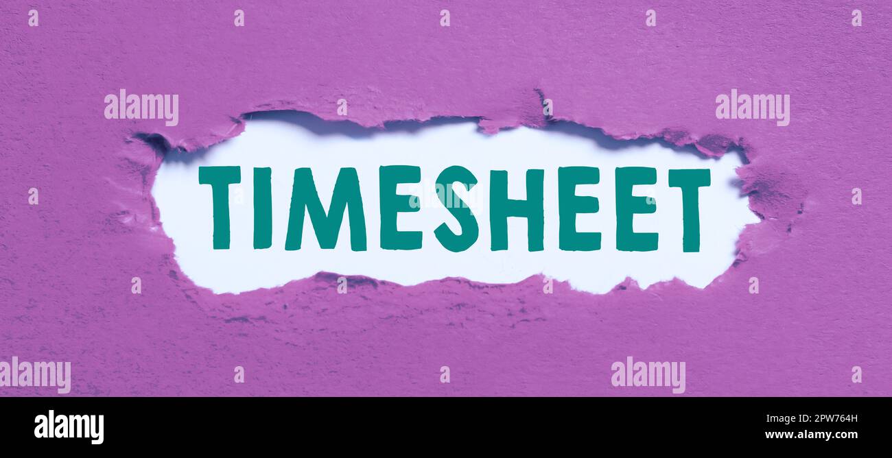Handwriting Text Timesheet Conceptual Photo Graphical Representation Of Period Time On Which