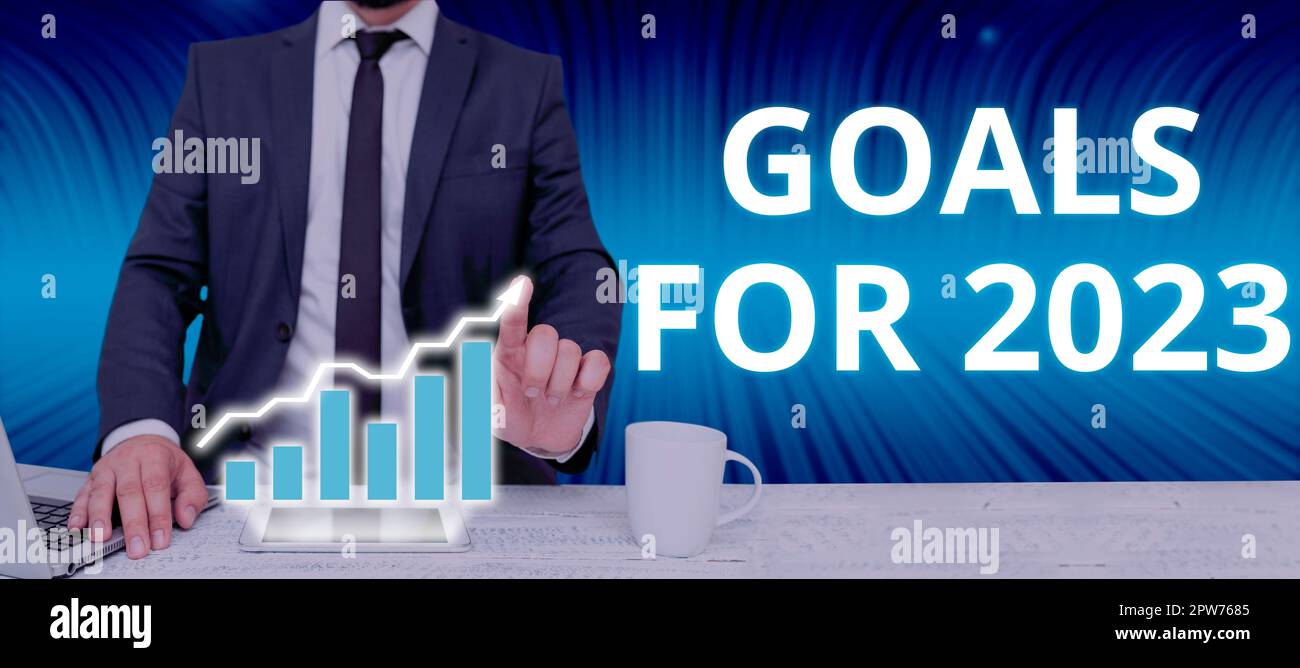 Text showing inspiration Goals For 2023, Business approach The ...