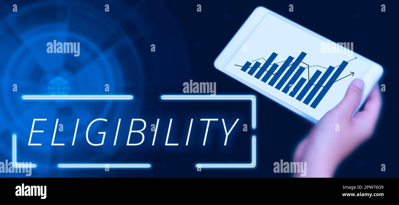 Sign displaying Eligibility, Conceptual photo State of having the right ...