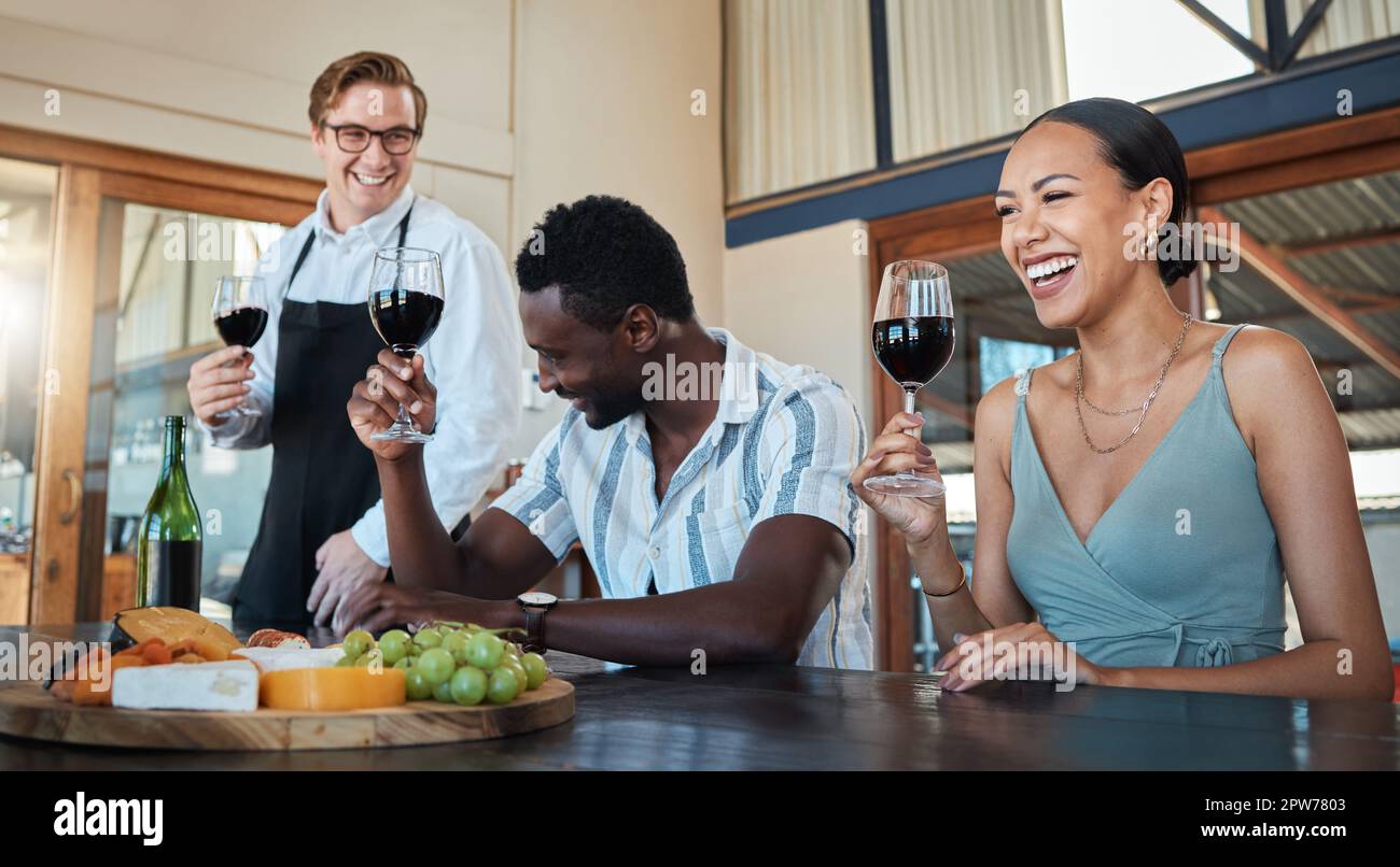 Funny waiter man woman hi-res stock photography and images - Alamy