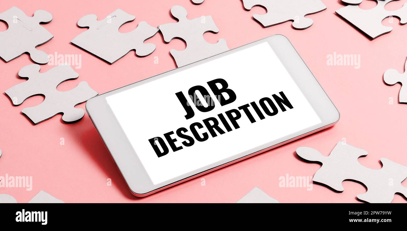 Inspiration showing sign Job Description, Word for A document that ...