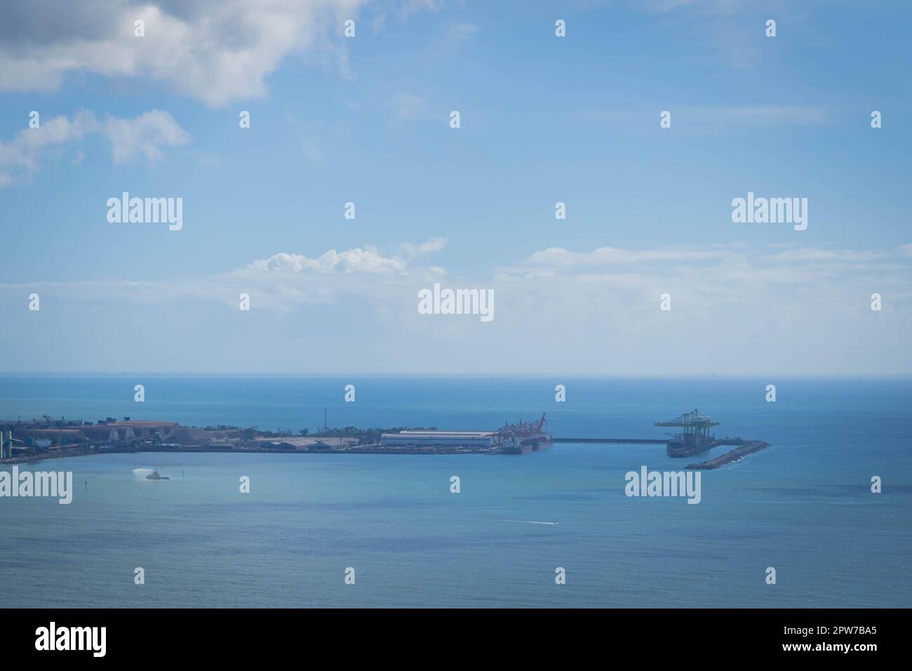 View of Shark Harbor from the top of "Morro do Moreno". Espirito Santo ...
