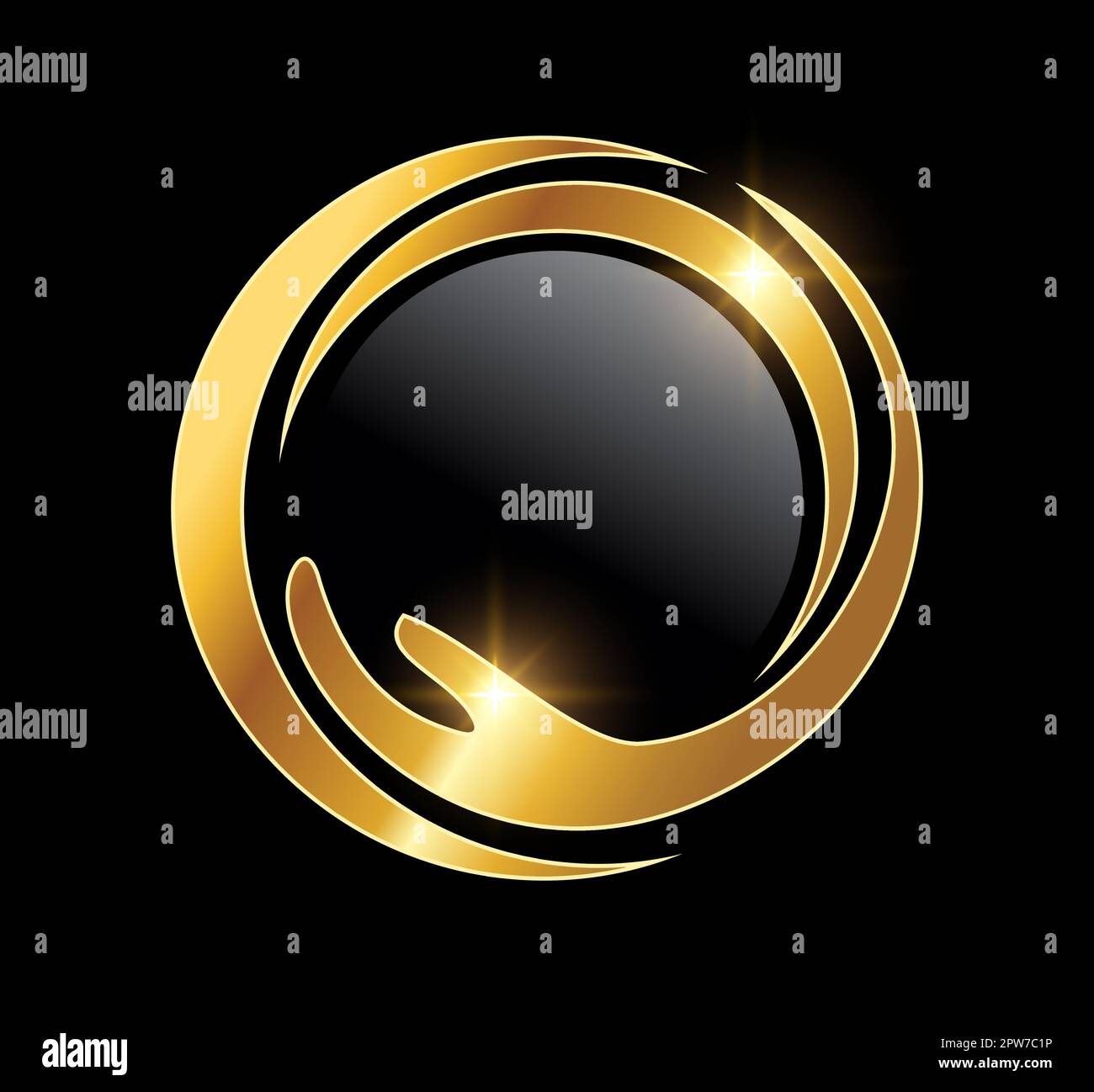Golden Circle Hand Logo Vector icon Stock Vector Image & Art - Alamy