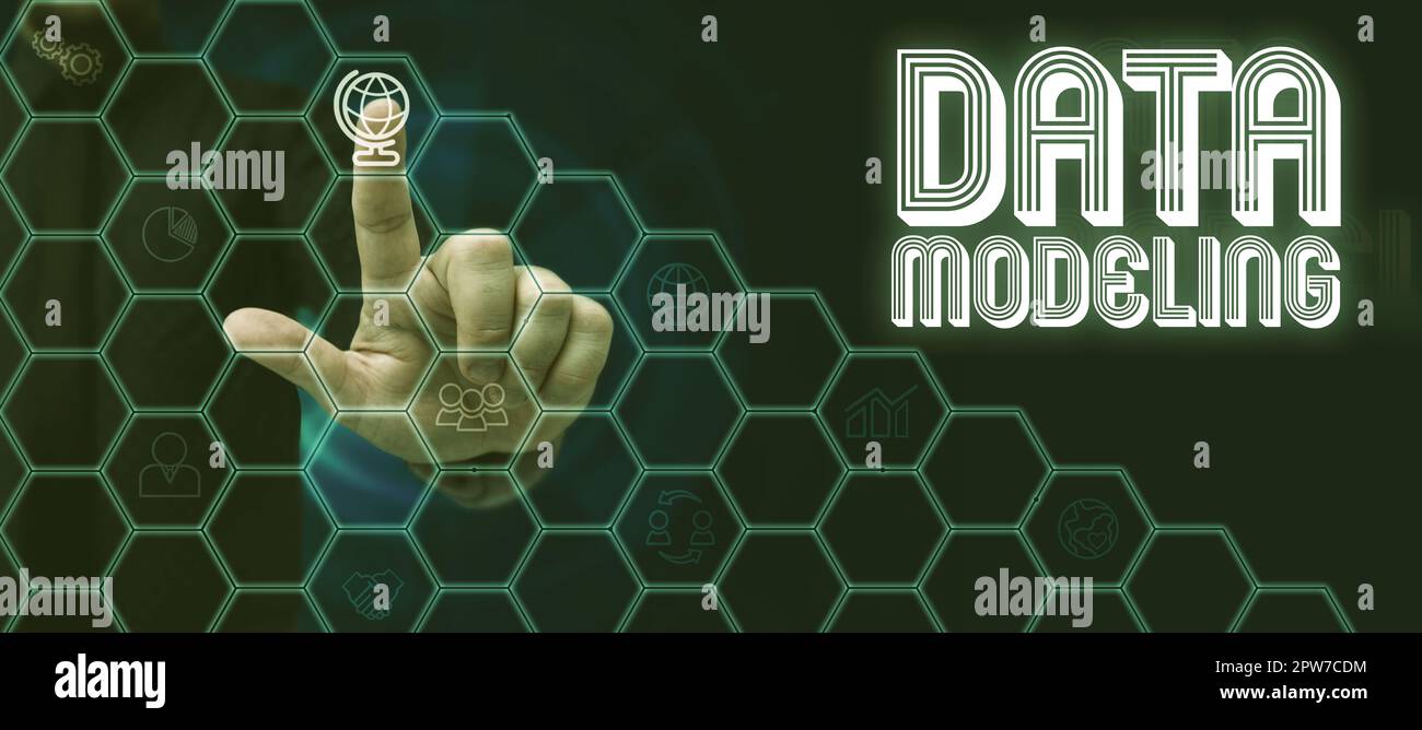 Hand Writing Sign Data Modeling Business Overview Process Of Transferring Data Between Data