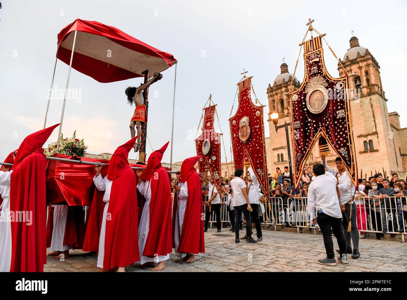 Good Friday Silent procession in Oaxaca de Juarez, Mexico in front of ...