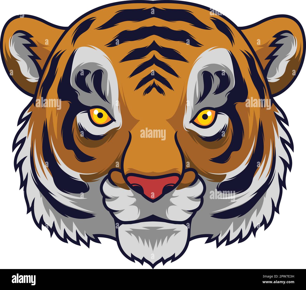 Cartoon Tiger head mascot Stock Vector Image & Art - Alamy