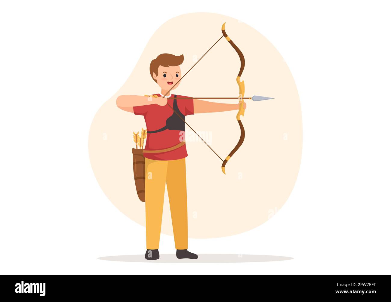 Archery Sport with Bow and Arrow Pointing at Target for Outdoor ...