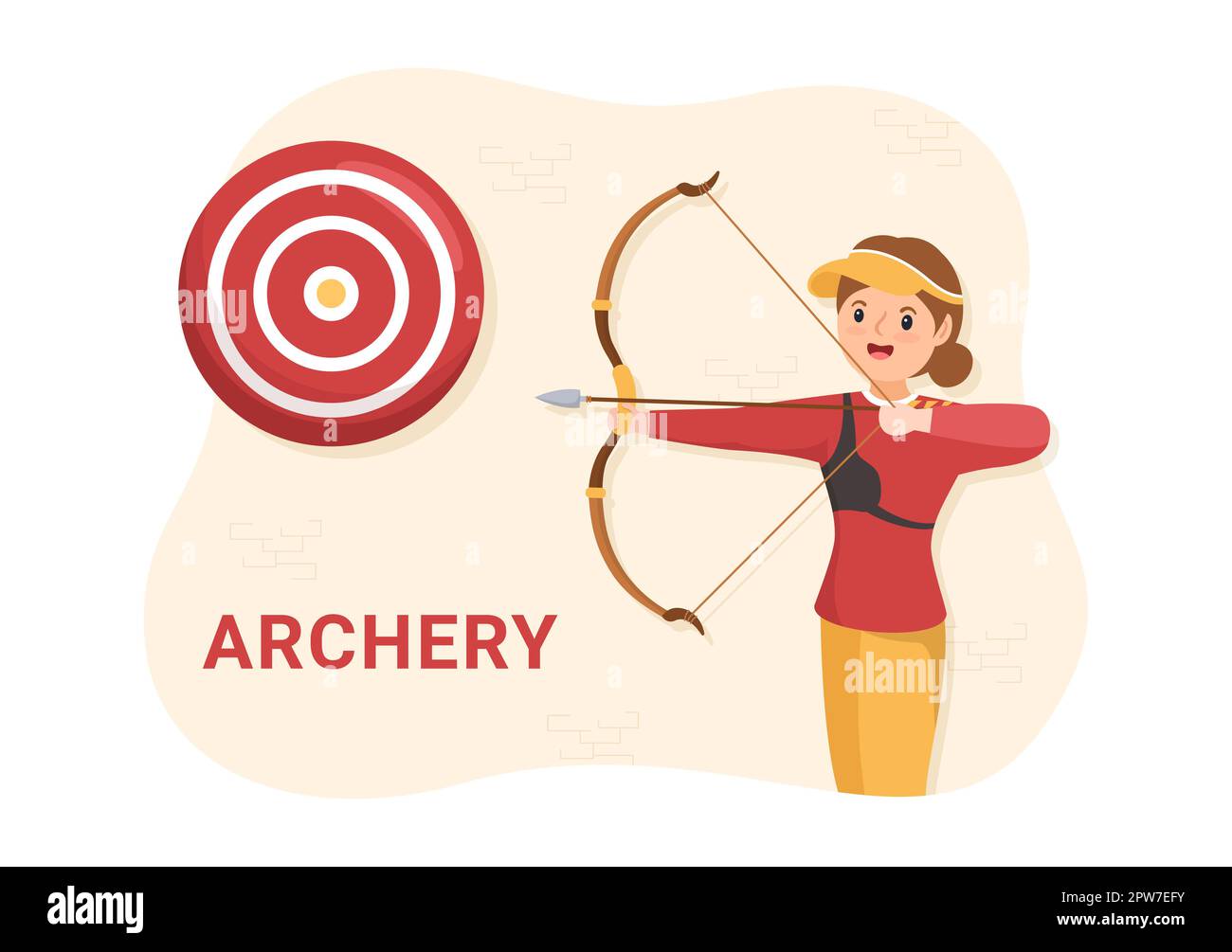 Archery Sport with Bow and Arrow Pointing at Target for Outdoor ...
