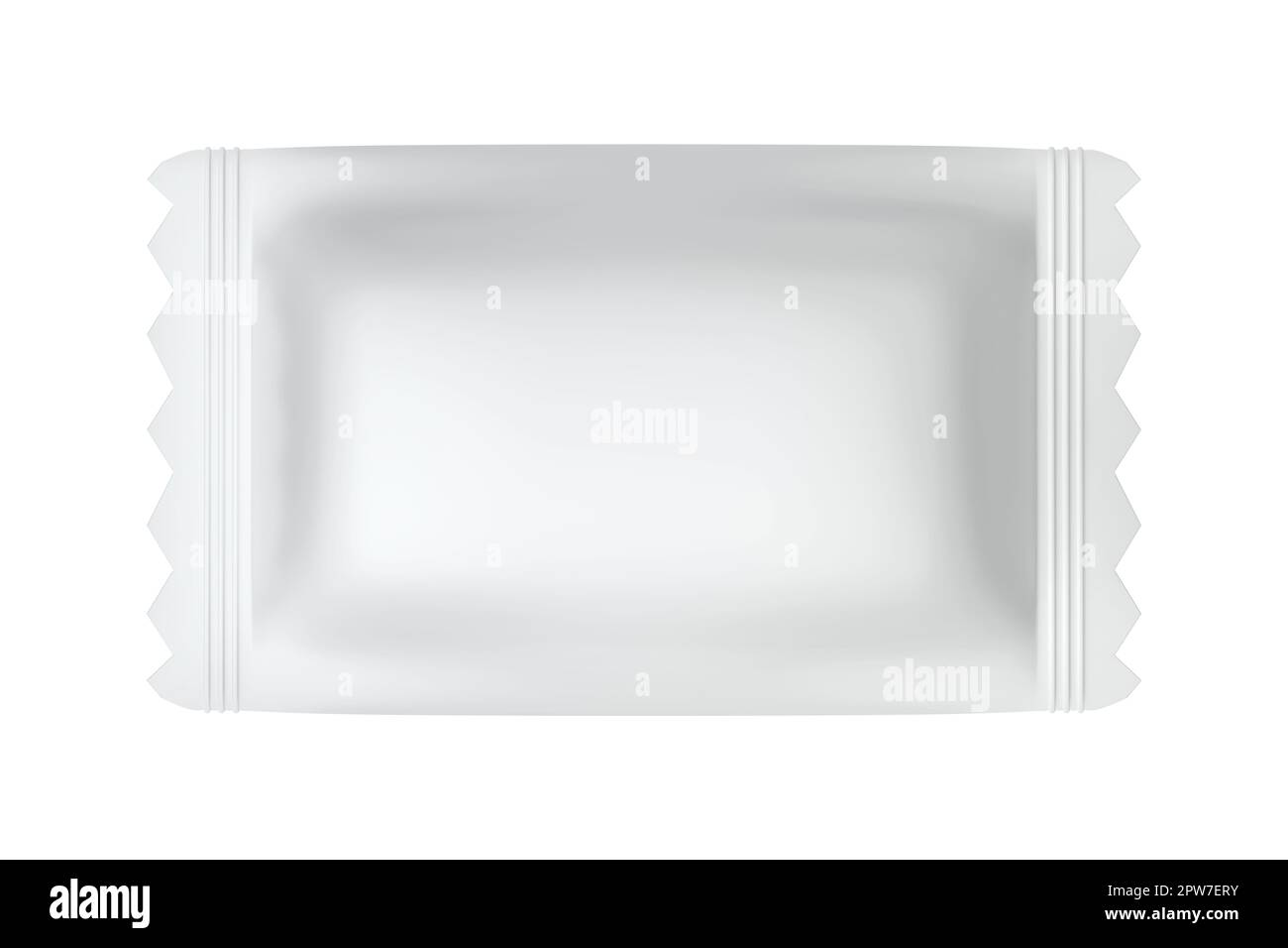 Front view of white blank sachet, can be used for confectionary ...