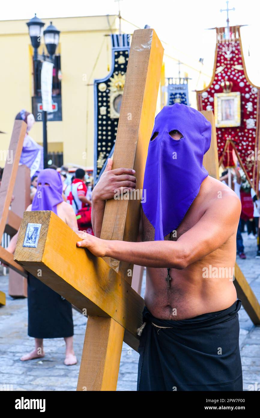 Good Friday Silent procession in Oaxaca Mexico during the Semana Santa ...