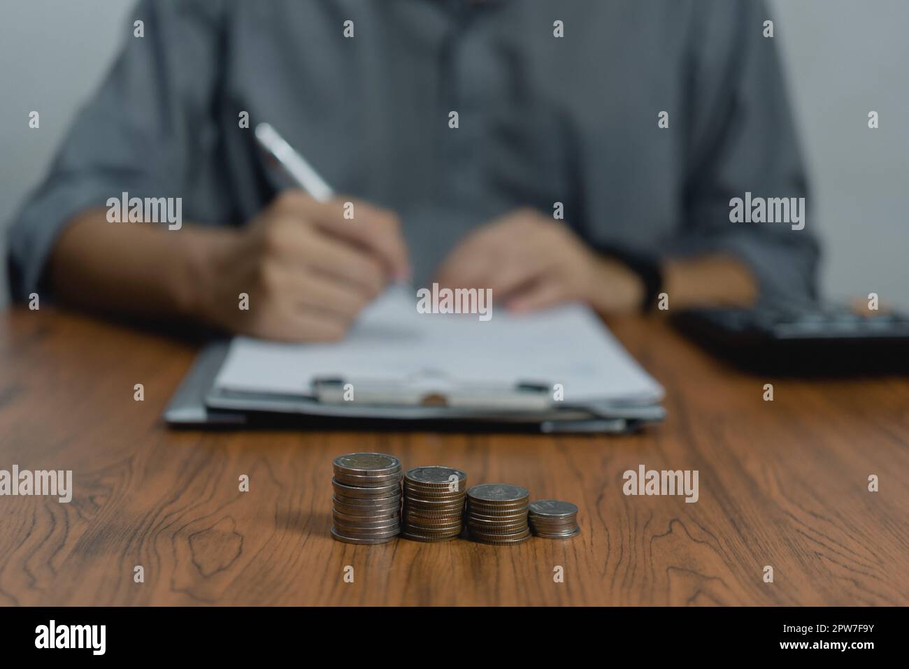 coin stack saving money wealth for finance accounting business growth ...