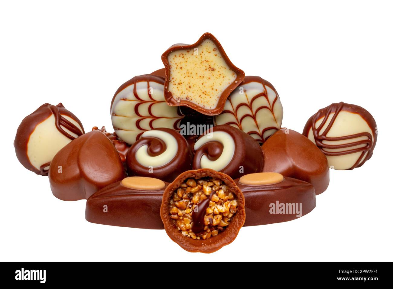 Chocolate candies collection. Beautifully assortment of various ...