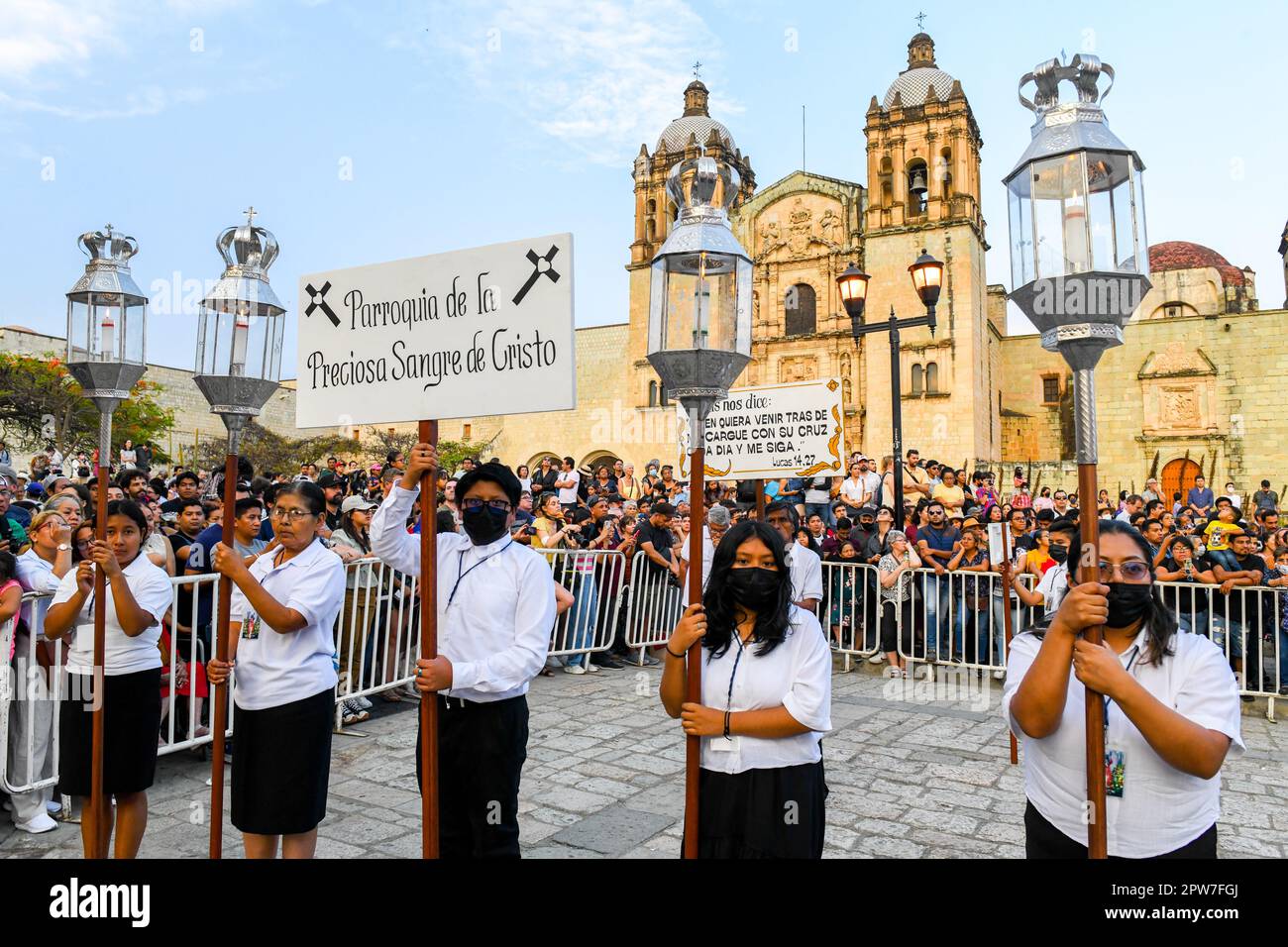 Good Friday Silent procession in Oaxaca de Juarez, Mexico in front of ...