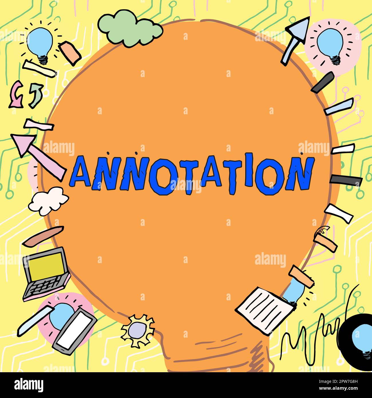 Text Sign Showing Annotation Business Concept Note Added By Way Of Comment Or Explanation Stock