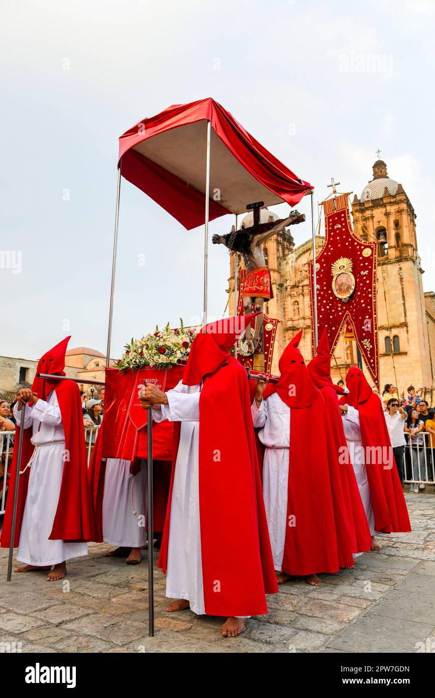 Good Friday Silent procession in Oaxaca de Juarez, Mexico in front of ...