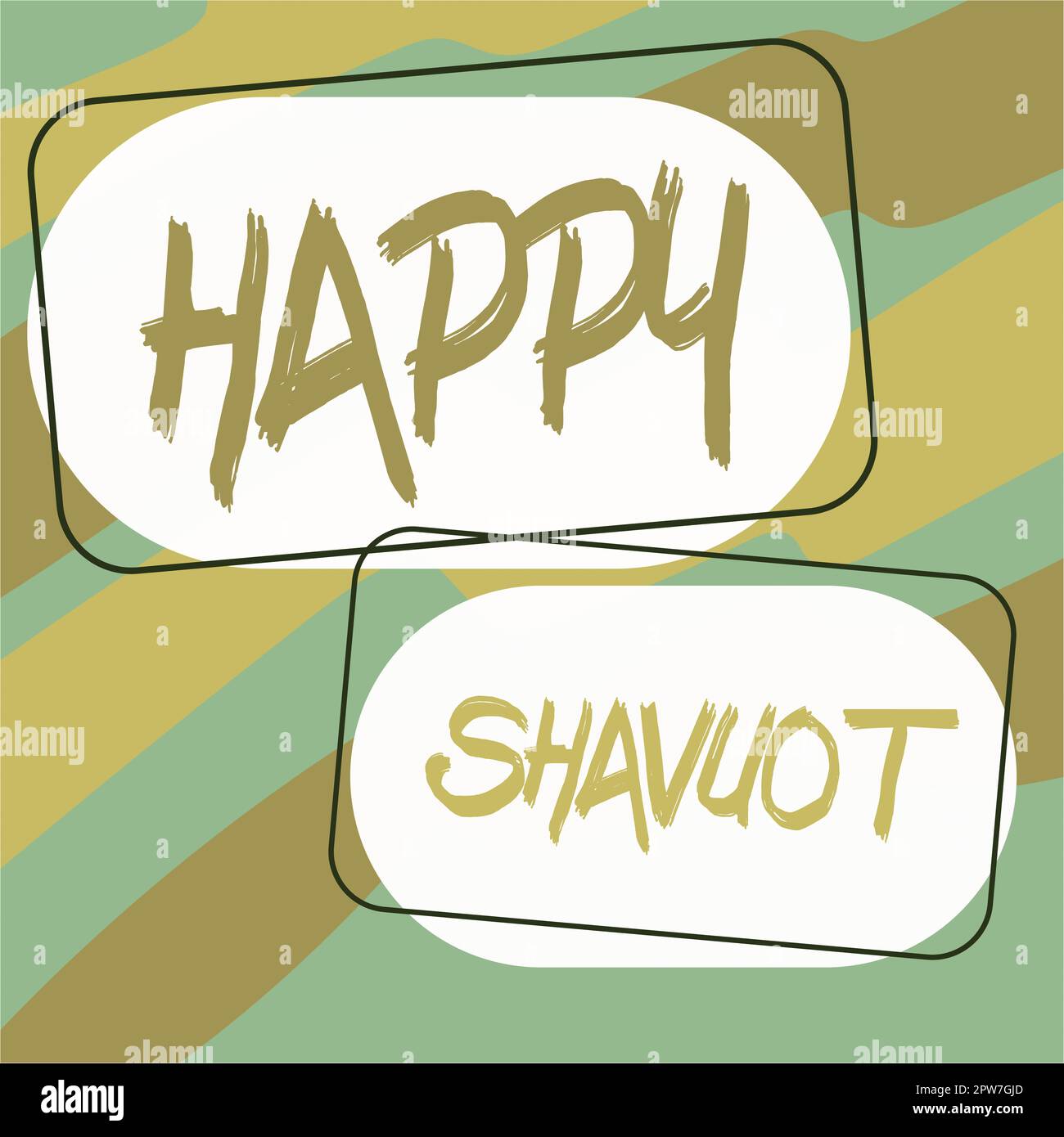 Conceptual display Happy Shavuot, Word for Jewish holiday commemorating ...