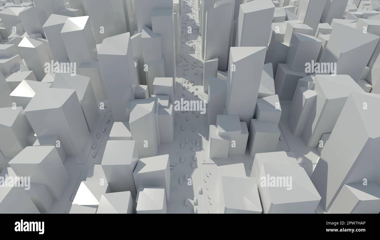 Modern, clean city seen from an elevated position. Smart cities ...