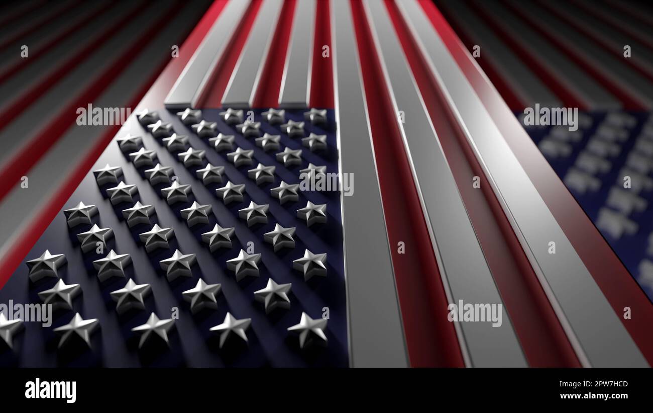 American flag, geometrical design background. Digital 3D render Stock ...