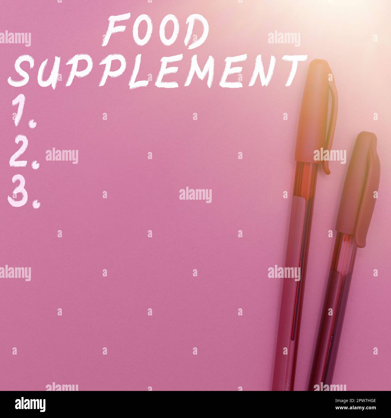 Handwriting text Food Supplement, Business overview Conditions and ...