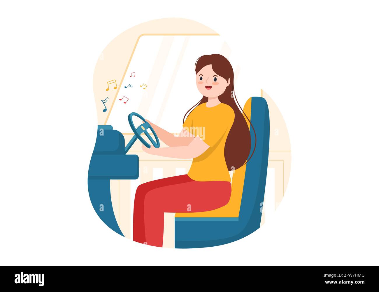 Driving a Car Listening to Music with Loud Speakers or Sound System in ...