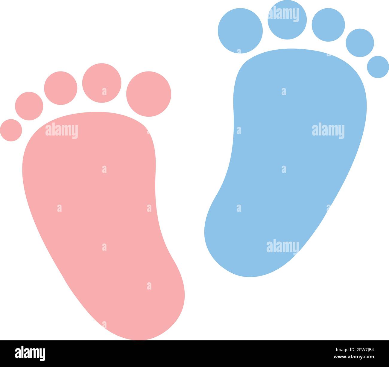 Baby footprint pink and blue, baby, feet, baby, logo, midwife ...