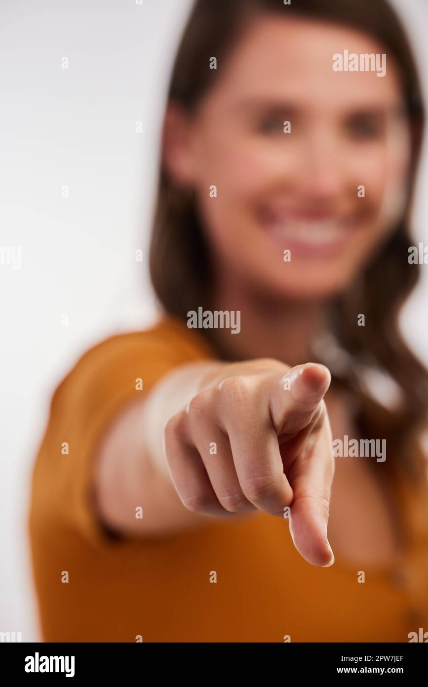 Pointing straight hi-res stock photography and images - Alamy