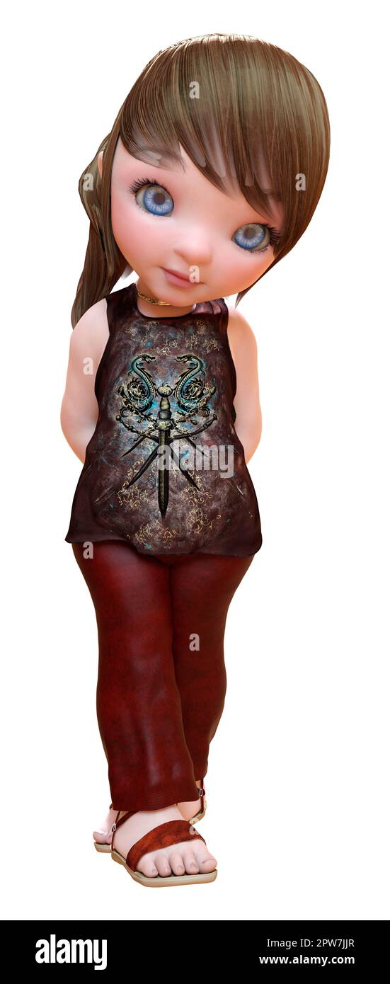 3D rendering of a toddler girl isolated on white background Stock Photo ...