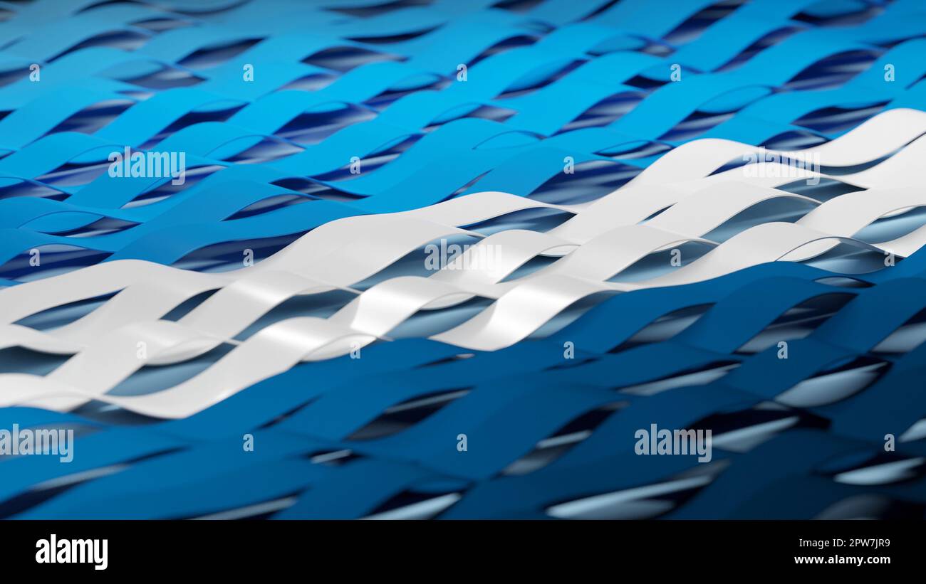 Blue, white, turquoise wavy horizontal lines. Minimalist abstract ...