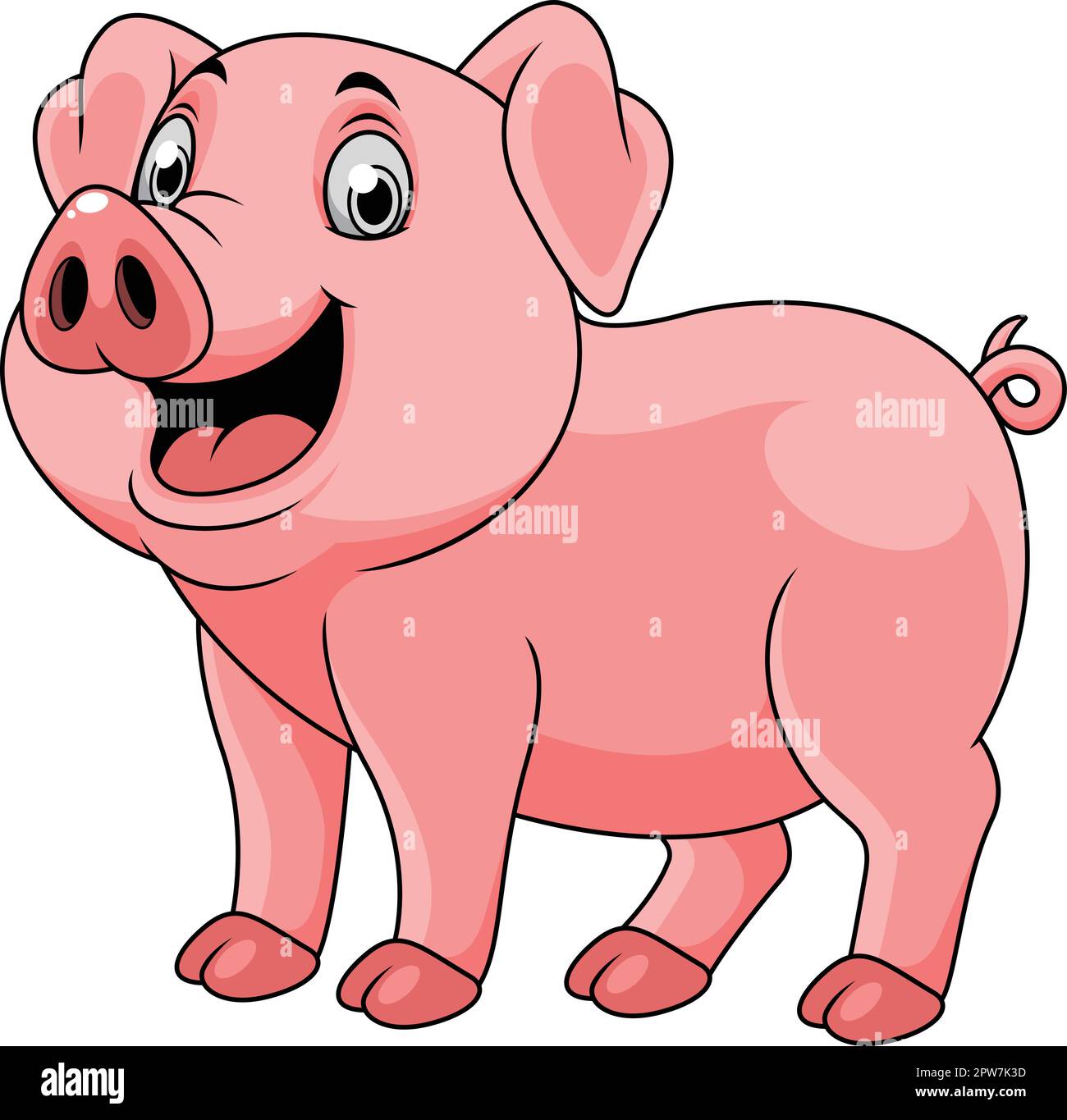 Cartoon happy pig Stock Vector Image & Art - Alamy