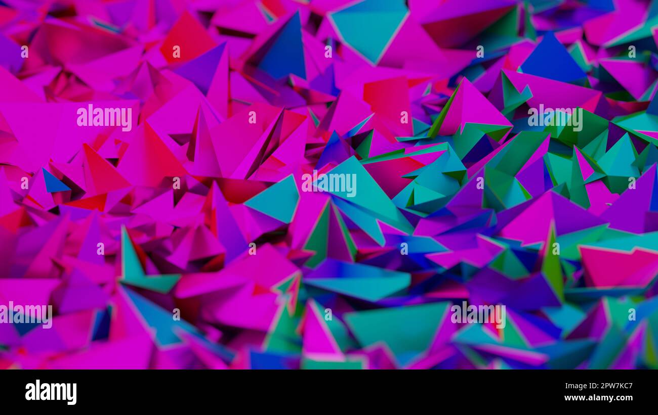 Purple neon shards, geometrical pattern background with cyberpunk ...