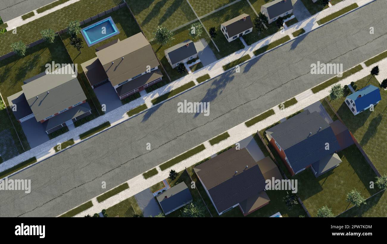 Suburban real estate investment. High income housing. fancy ...