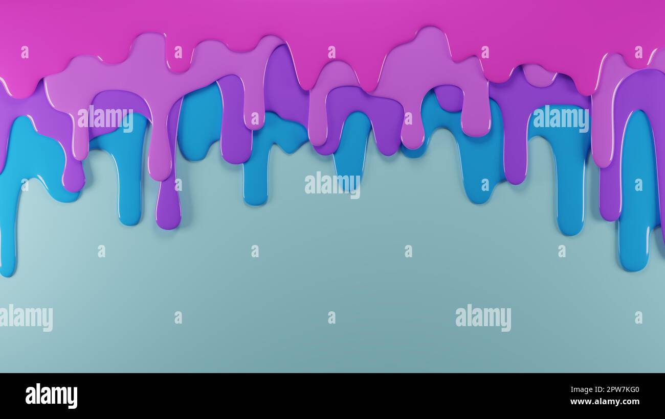 Dripping layers in shades of blue and purple. Abstract concept ...